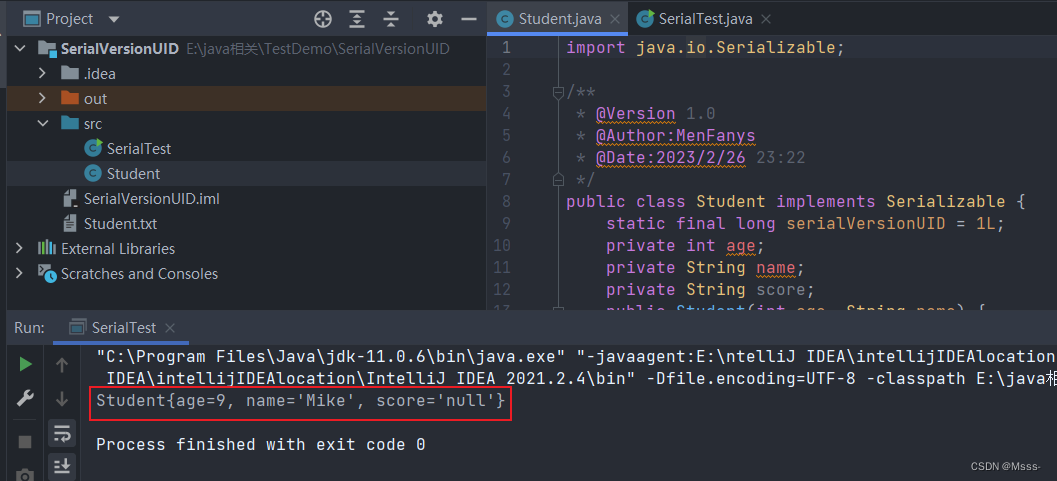 关于serialVersionUID的作用解释说明-CSDN博客