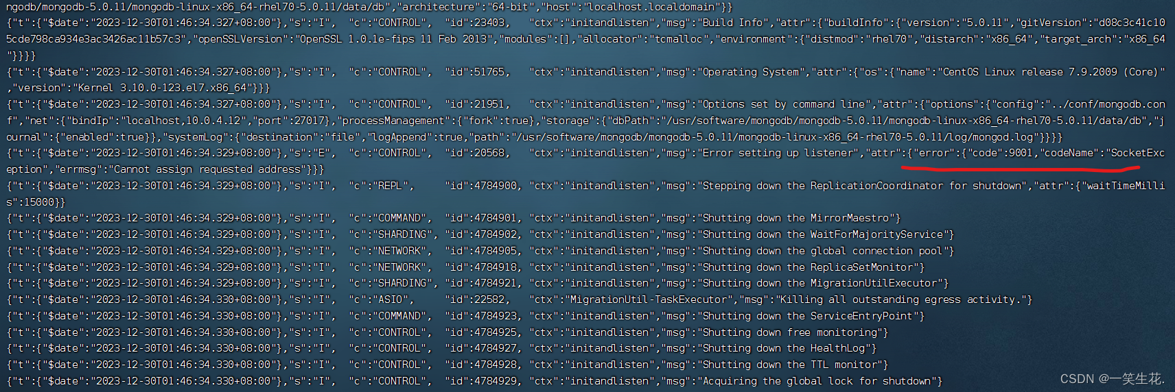 centos7 安装mongodb报错about to fork child process, waiting until server is ready for connections ...