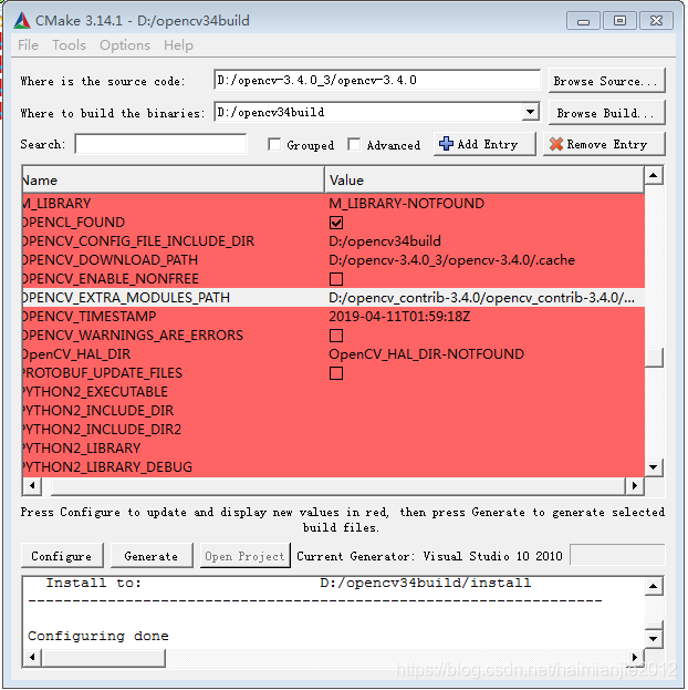 opencv3.4.0+opencv_contrib3.4.0+cmake3.14.1+VS2015编译、配置、删除配置opencv_vs2015 配置opencv-contrib3.4.0 ...