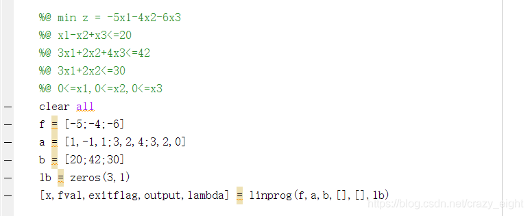 基于MATLAB的线性规划：linprog用法_linprog在matlab中的用法-CSDN博客