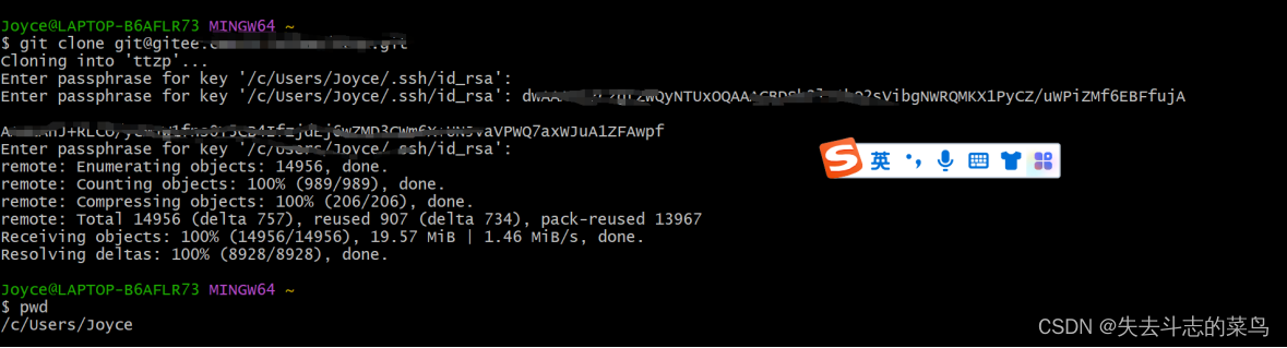 WIN11环境下Git配置SSH Key拉取Gitee仓库代码_win11 ssh key-CSDN博客