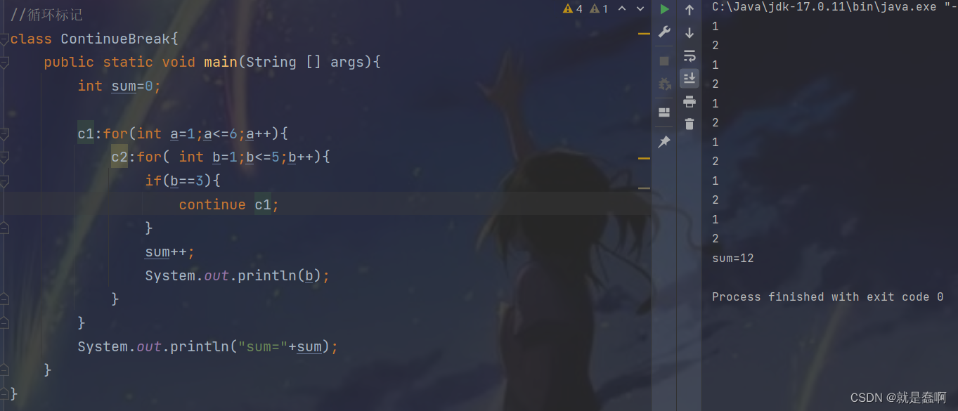 java——while，break，continue以及循环标记_java while break-CSDN博客