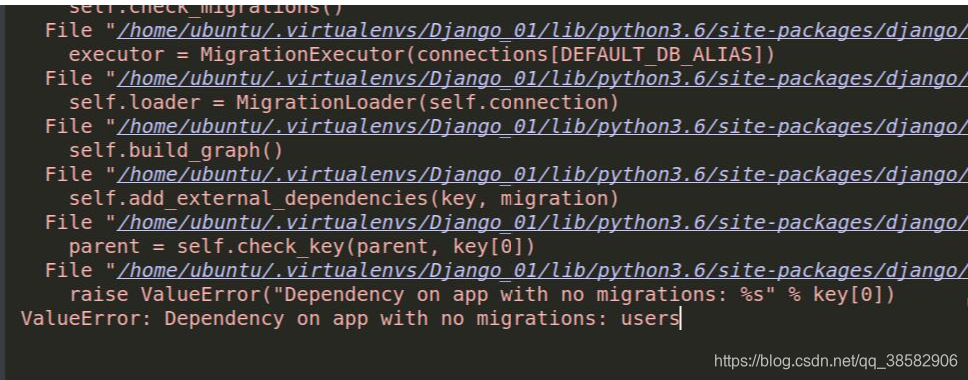 Djang框架-执行python manage.py runserver时提示ValueError_raise valueerror("dependency on app with no ...