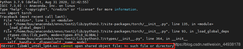 python导入pytorch报错libmkl_python引用pyquery报错-CSDN博客