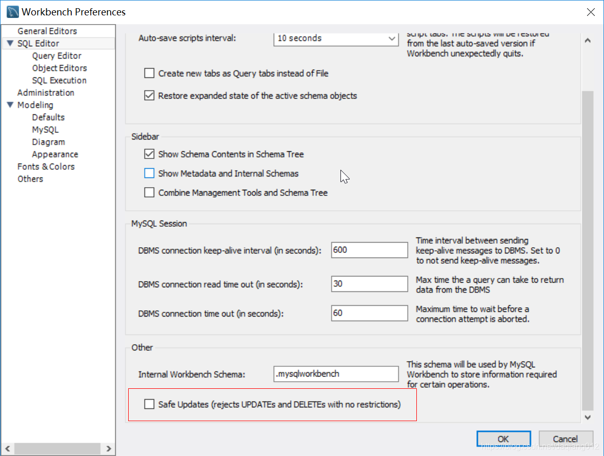 MySQL Workbench批量修改数据报错：Error Code: 1175. You are using safe update ...