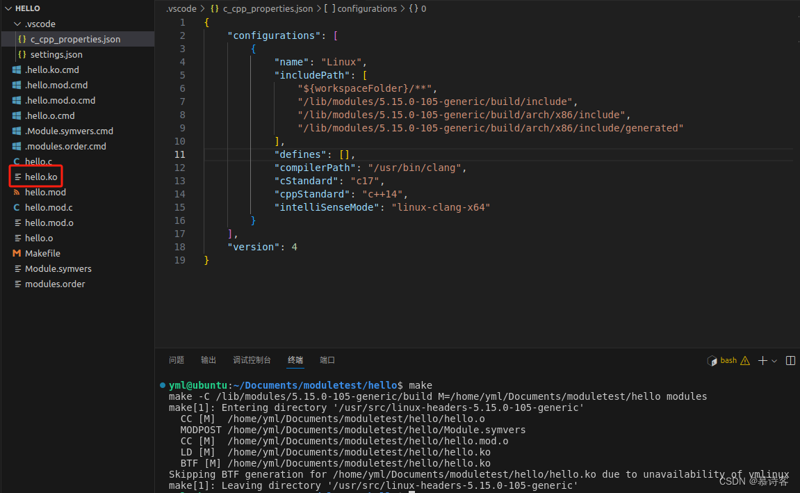 Linux编译内核模块生成.KO驱动示例_.ko驱动程序例程-CSDN博客