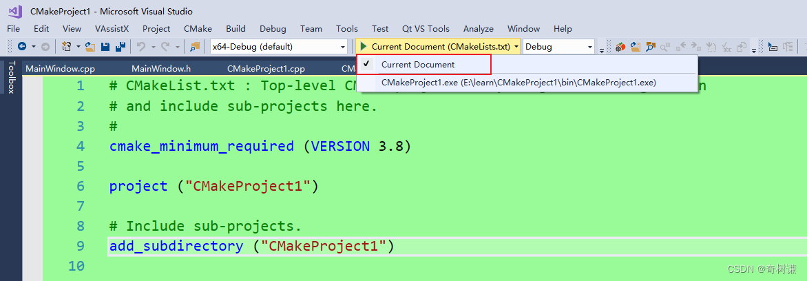 CMake|VS2017+CMake3.8搭建Qt项目_vs2017 cmake-CSDN博客