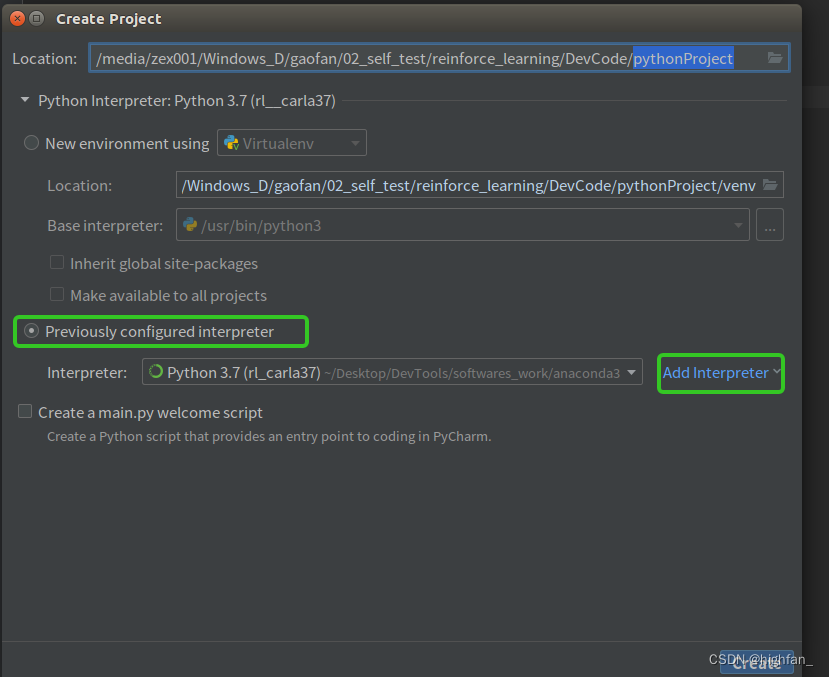 Ubuntu+Pycharm+Anaconda+gym的环境配置_gym pycharm ubuntu-CSDN博客