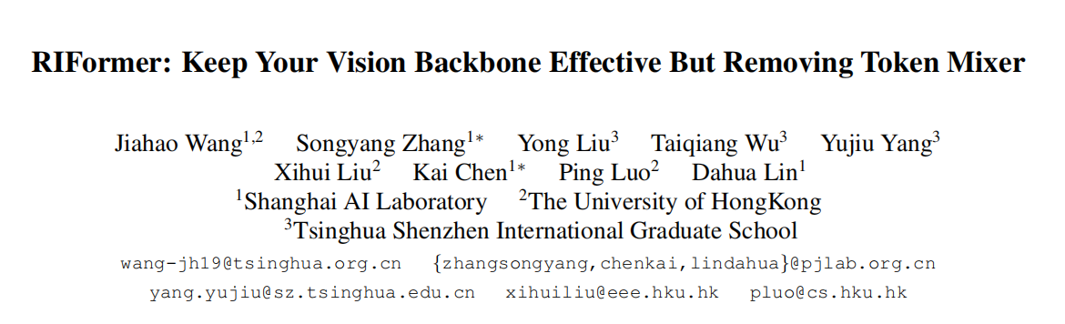 CVPR2023 RIFormer, 无需TokenMixer也能达成SOTA性能的极简ViT架构-CSDN博客