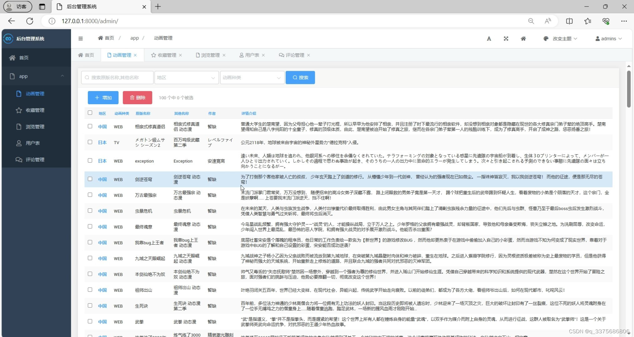 大数据毕业设计：基于python动漫数据分析推荐系统可视化协同过滤推荐算法 Django框架（源码） 动漫推荐系统相关数据 Csdn博客