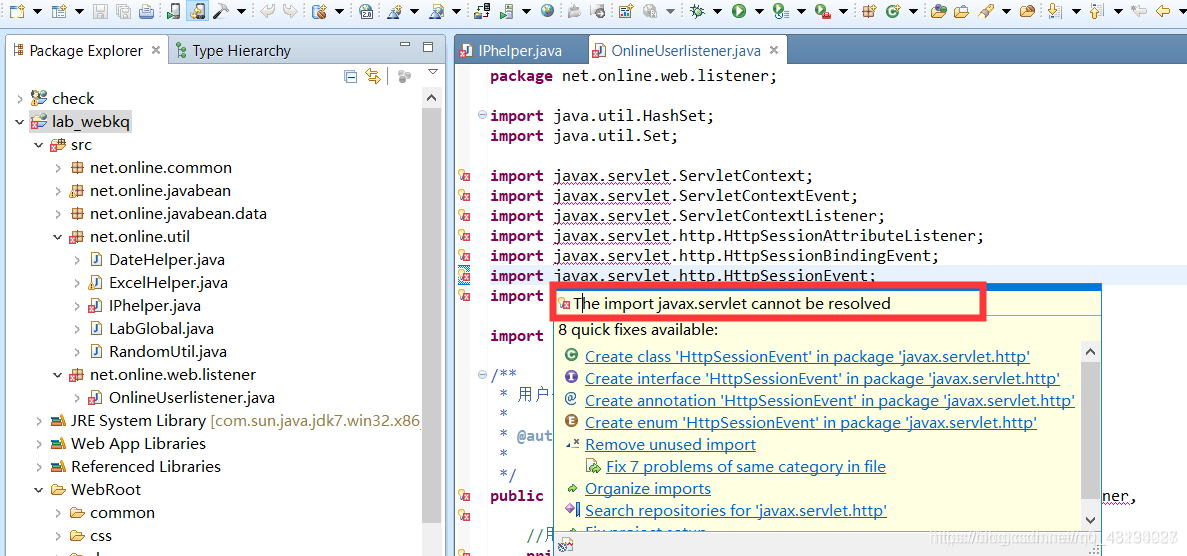 项目导入时报错：The import javax.servlet.http.HttpServletRequest cannot be resolved 解决方法-CSDN博客