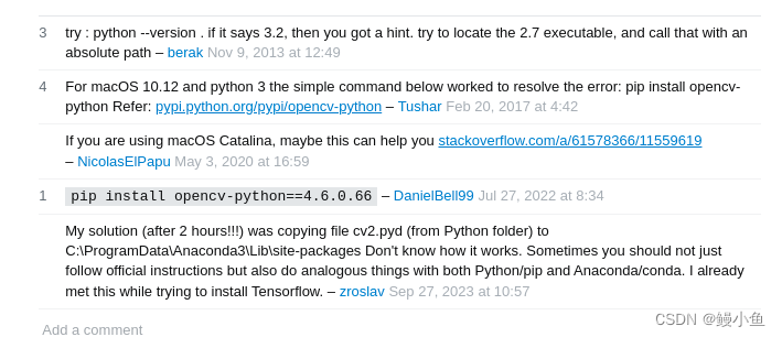 【已解决】ModuleNotFoundError: No module named ‘cv2‘_modulenotfounderror: no module named 'cv2-CSDN博客