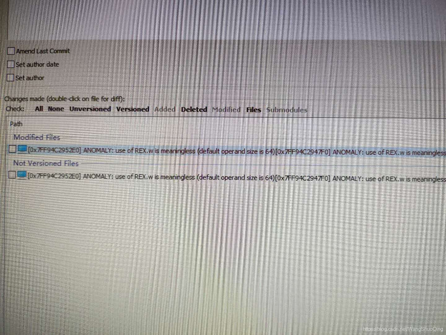 [0x7FF95C3B7860] ANOMALY: use of REX.w is meaningless (default operand size is 64)_meaningless ...