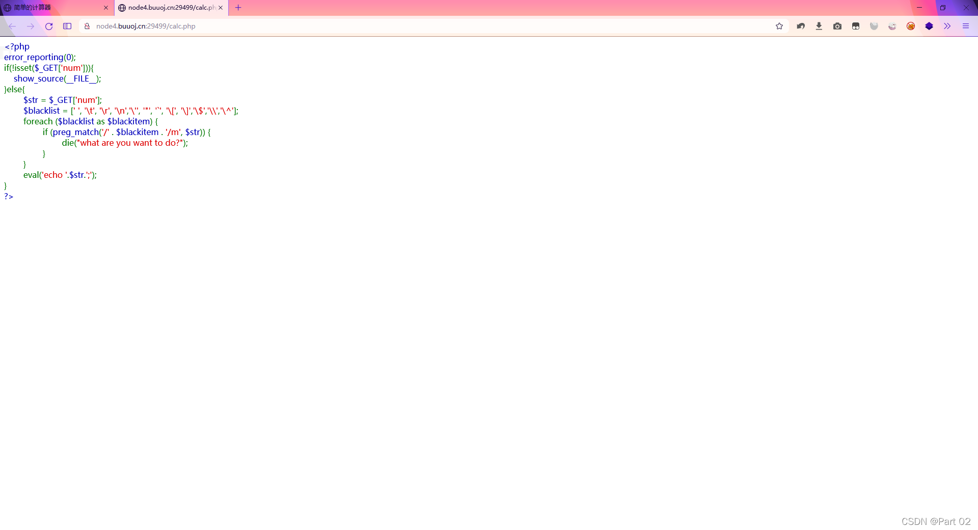 BUUCTF，Web：[RoarCTF 2019] Easy Calc_buuctf web [roarctf 2019]easy cal-CSDN博客