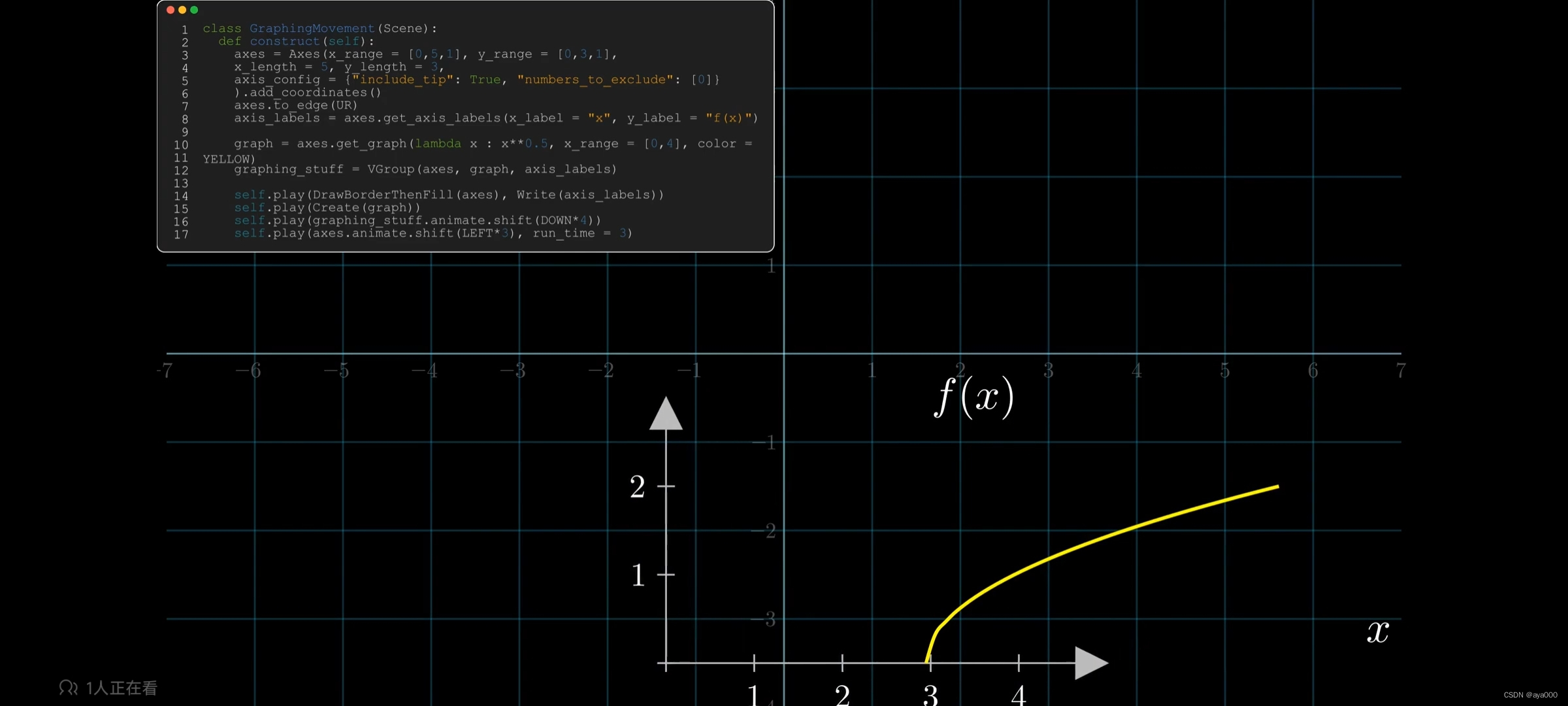 挑战用30个例子掌握Python数学可视化manim【例5】_vpython manim-CSDN博客