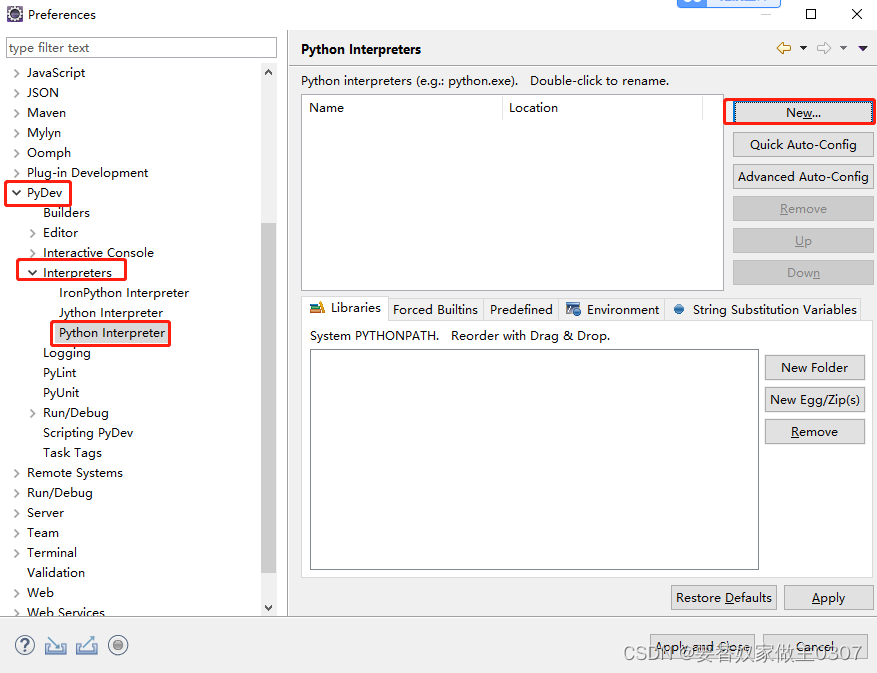 eclipse配置pydev解释器_eclipse中python更换解释器-CSDN博客