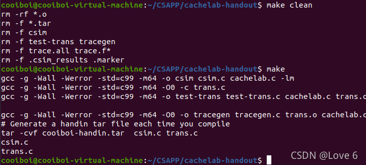 CSAPP Lab4 实验记录 ---- Cache Lab_在做csapp实验之cache lab时,为什么运行csim.c文件就报csim文件不存在?-CSDN博客