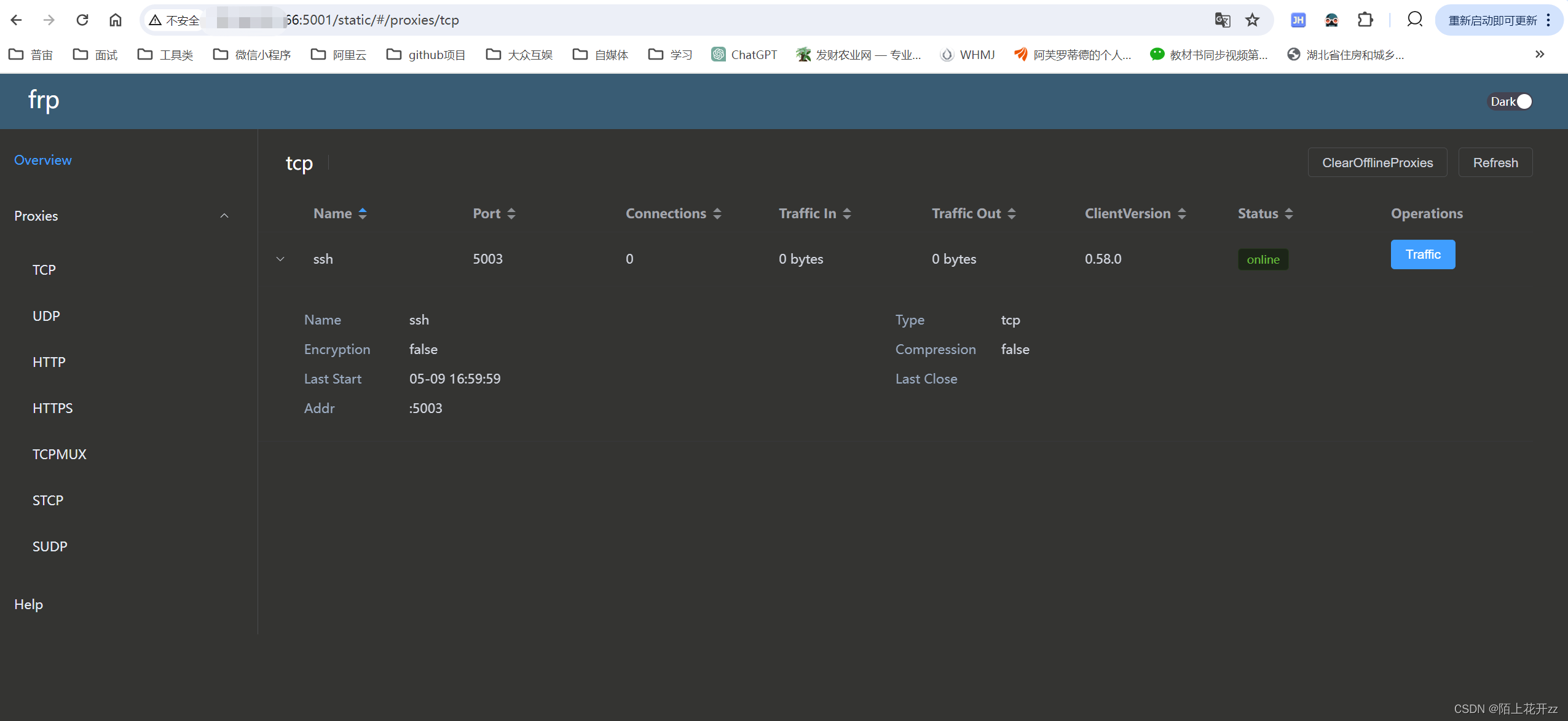 搭建内网穿透教程，固定公网ip教程，内网主机ssh，docker安装frp最新版0.58_frps 0.58.0-CSDN博客
