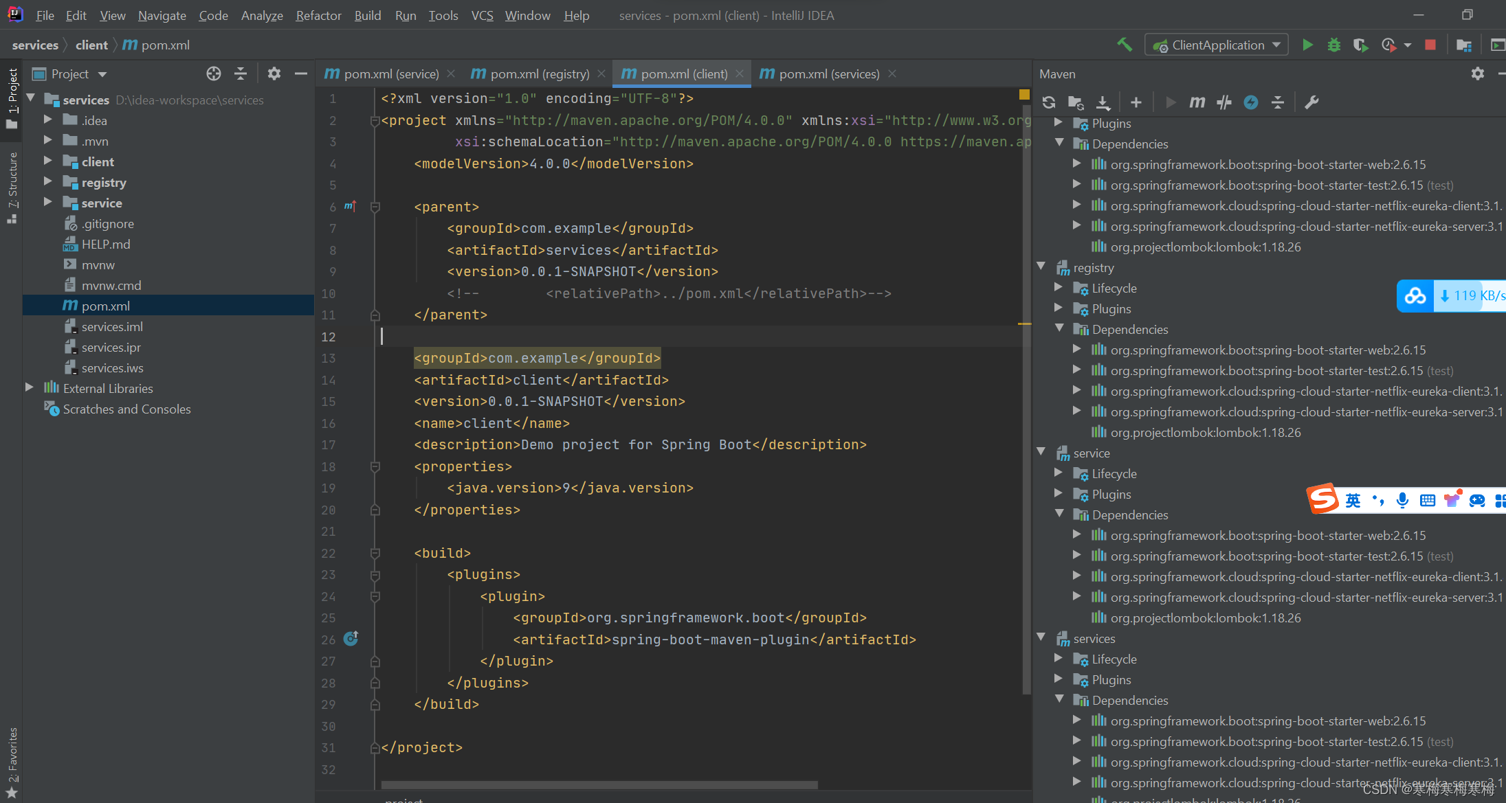 启动报错：Error creating bean with name ‘scopedTarget.eurekaClient‘ defined in class path resource ...