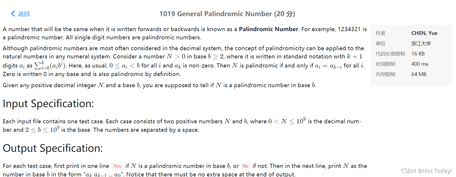1019 General Palindromic Number-CSDN博客