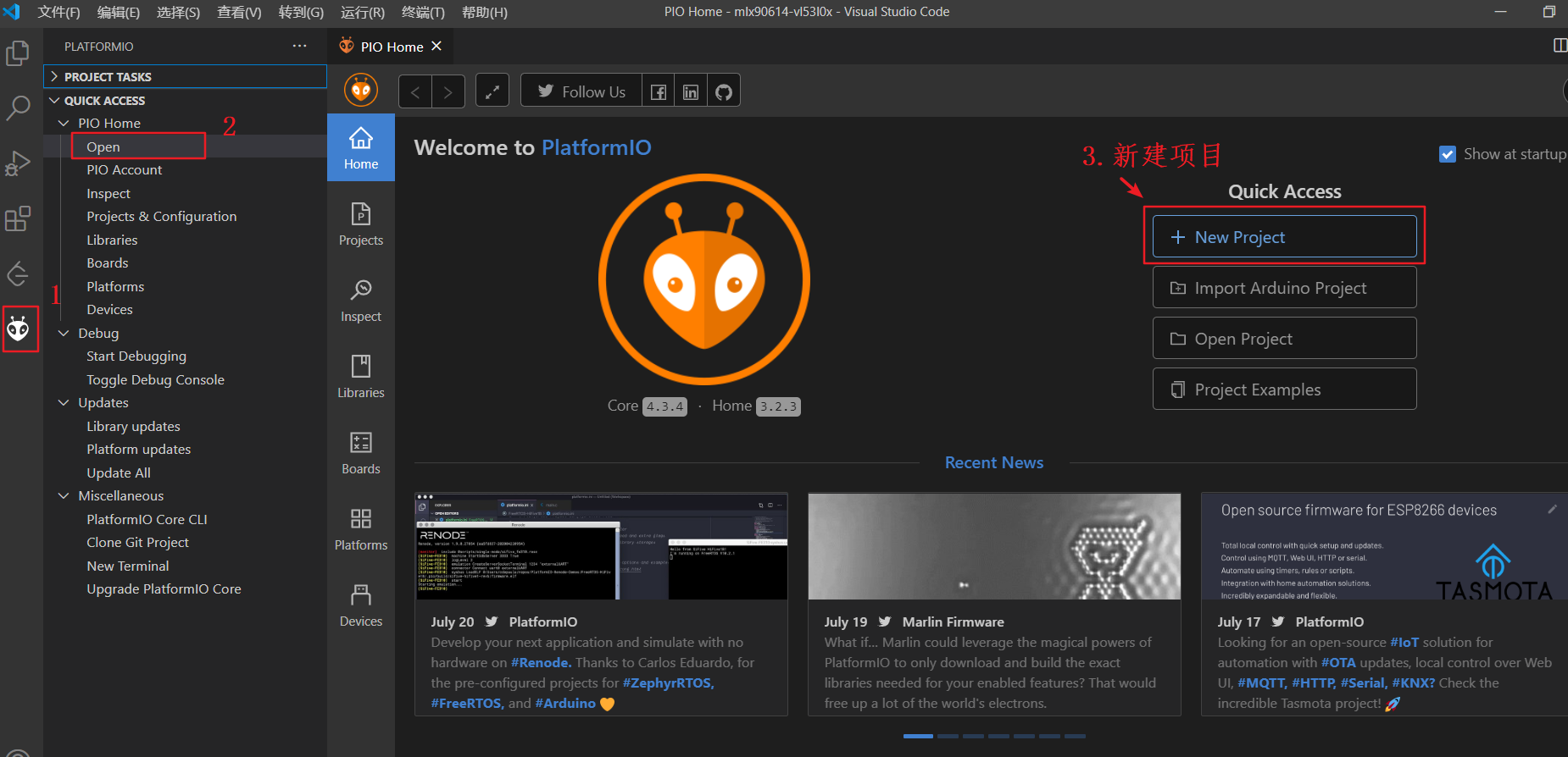 使用VS Code扩展PlatformIO IDE开发Arduino程序_vs扩展platformio-CSDN博客