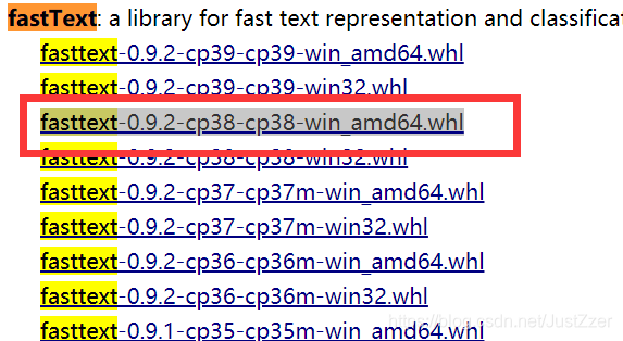 笔记2：windows 安装python包 -- fasttext_pyfasttext python 3.9 whl包下载-CSDN博客