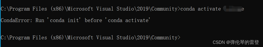 【VS2019】x64 Native Tools Command Prompt for Vs 2019使用conda命令进入环境-CSDN博客