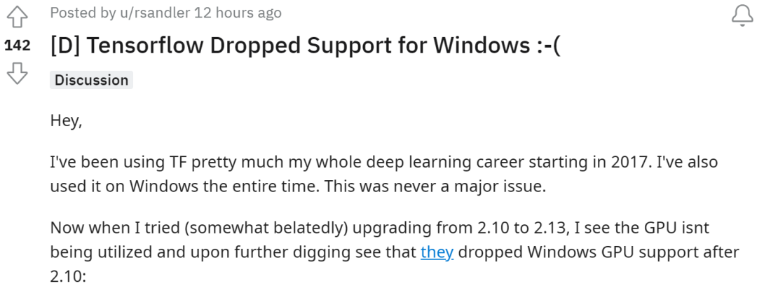 放弃支持 Windows GPU、bug 极多，TensorFlow 被吐槽：2.0后慢慢死去_谷歌的tensorflow为什么不再支持windows-CSDN博客