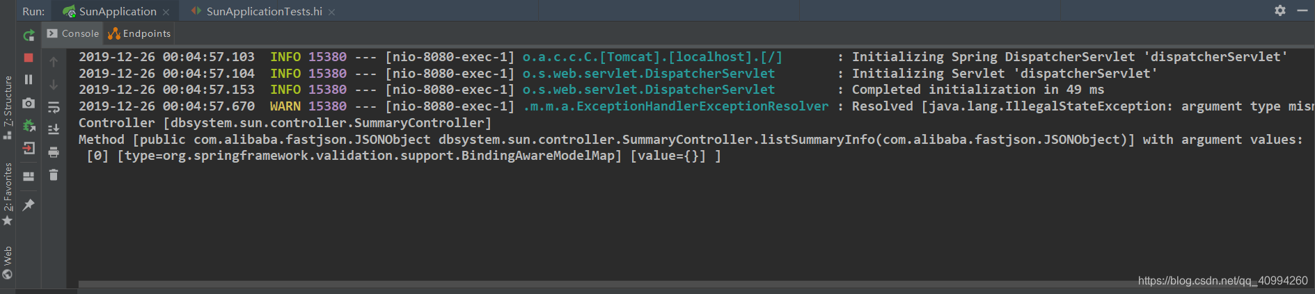 [java.lang.IllegalStateException: argument type mismatch Controller [dbsystem.sun.controller ...