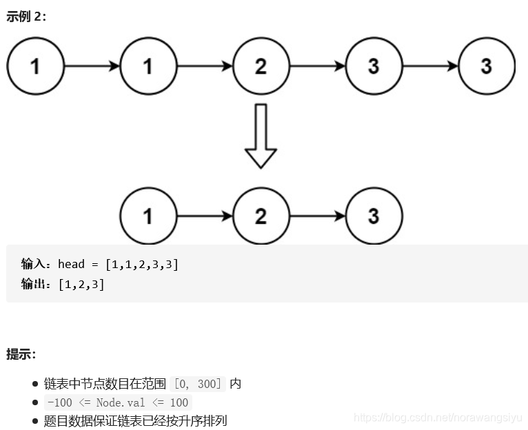 Leetcode 83 删除排序链表中的重复元素remove Duplicates From Sorted Listlistnode Deleteduplicates