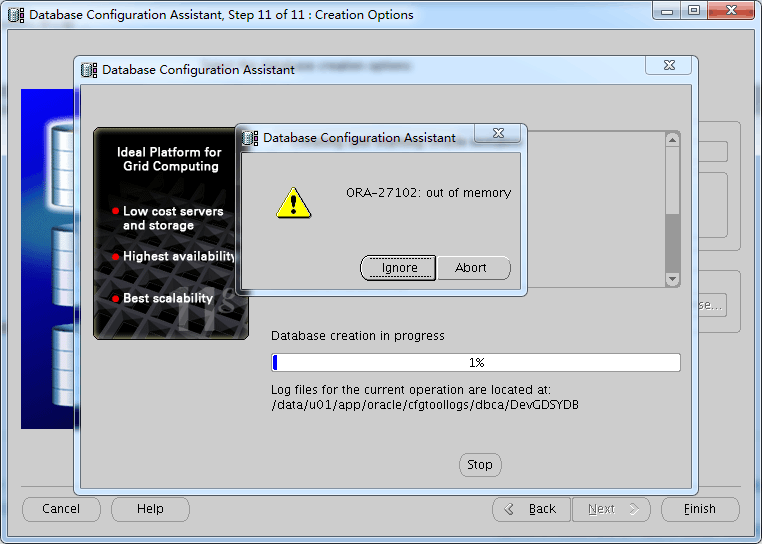oracle 创建实例27102,创建数据库的过程中，ORA-27102: out of memory解决办法-CSDN博客