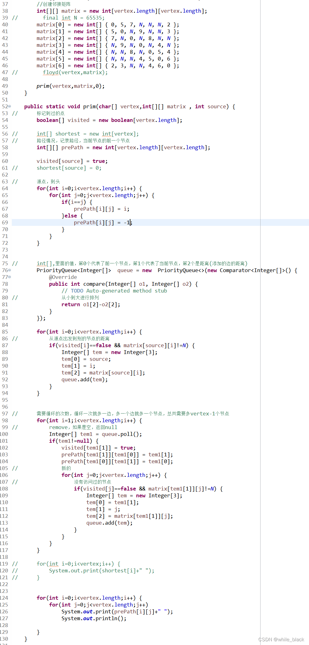 prim算法 从连通图中寻找最小生成树的算法 java 记录路径_从连通图矩阵到路径的算法-CSDN博客