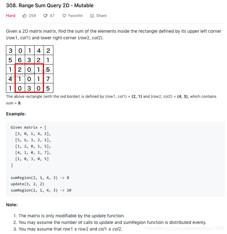 [LC] 308. Range Sum Query 2D - Mutable_python 308. range sum query 2d - mutable-CSDN博客