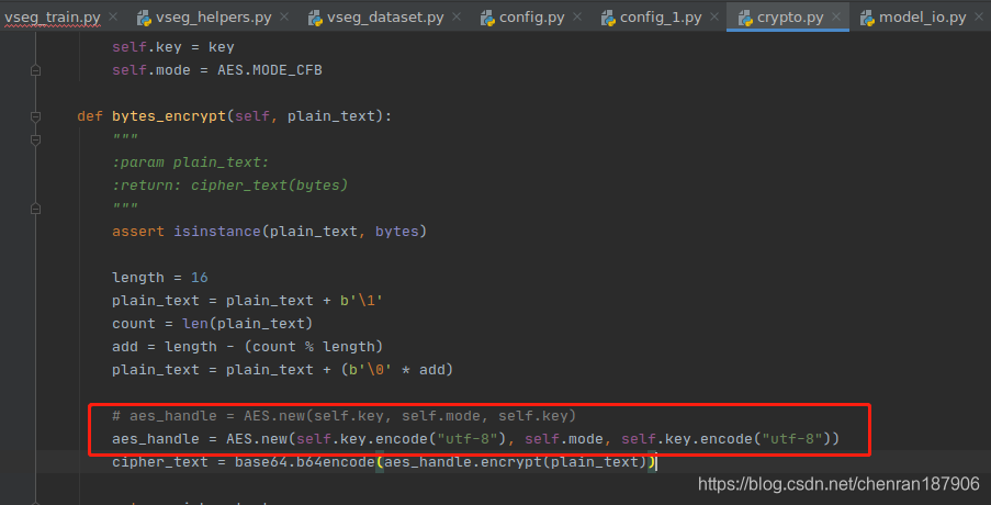 加密：python crypto AES : Object type cannot be passed to C code_pycryptodome==3.20.0 python3.10.6报 ...