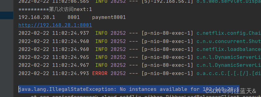 java.lang.IllegalStateException: No instances available for 192.168.28.1-CSDN博客