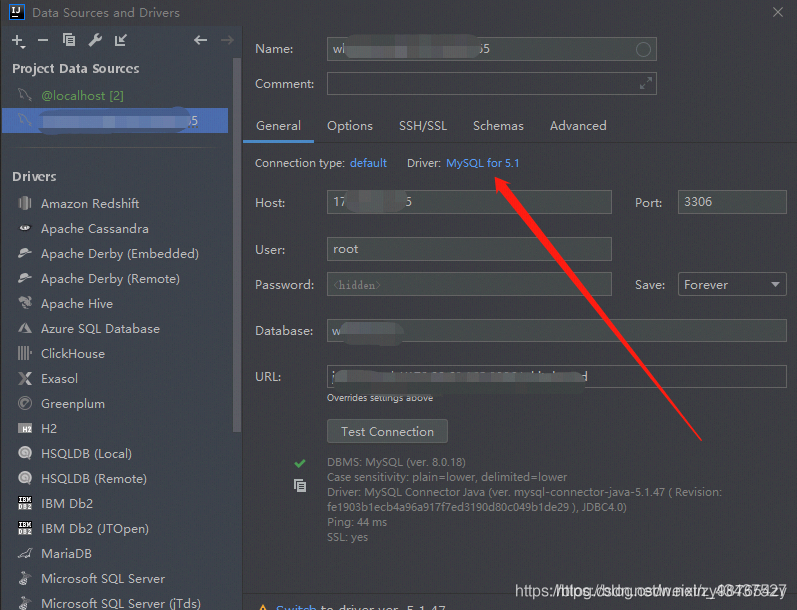 IDEA 添加Database 提示Server returns invalid timezone. Go to 'Advanced' tab and set 'serverTimezon ...