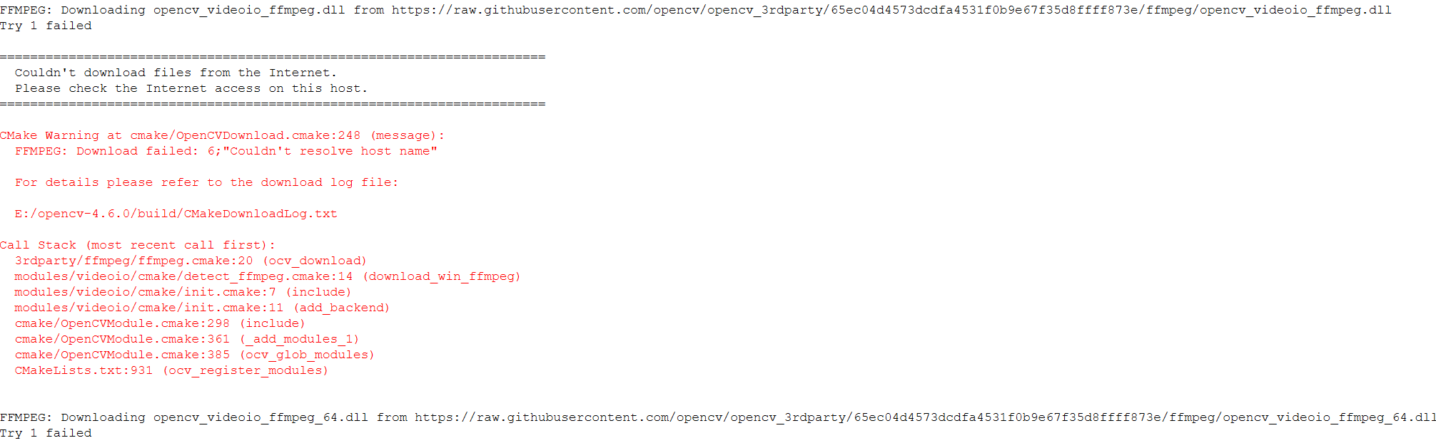 [2024最新教程]OpenCV编译时下载文件失败问题(不用手动下载，不用替换文件)_opencv下载失败-CSDN博客