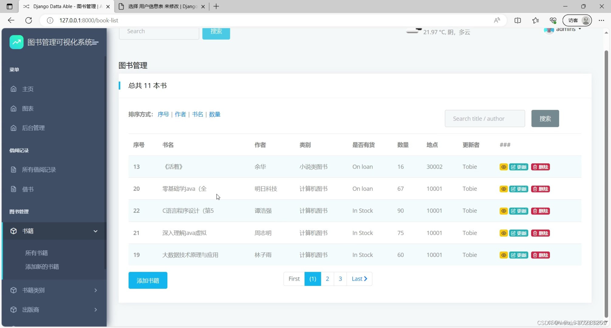 基于hadoop+spark_python图书管理系统+可视化+Django框架 大数据 毕业设计（源码+论文）-CSDN博客