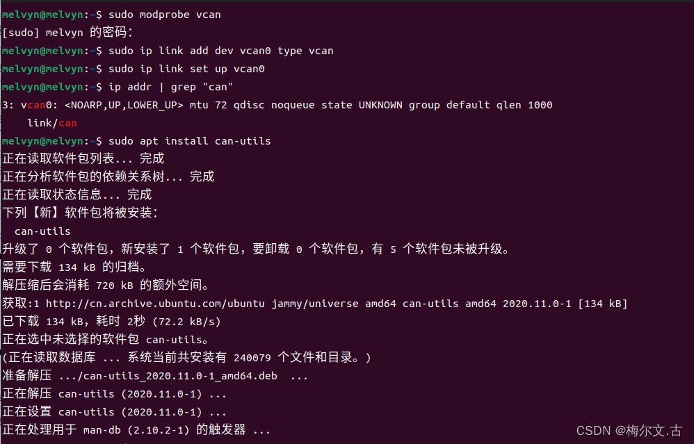 ubuntu 使用虚拟can 与 socketCAN使用-CSDN博客