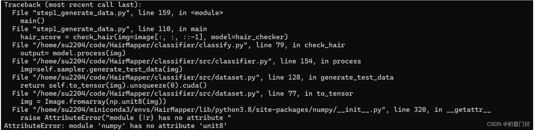 报错：AttributeError: module ‘numpy‘ has no attribute ‘unit8‘解决 ...