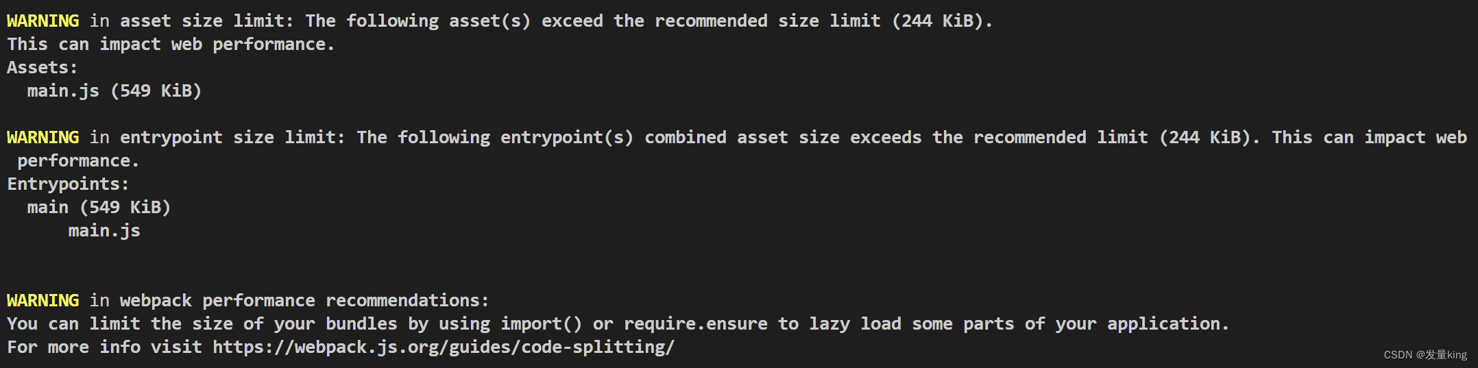 解决webpack warning in asset size limit 警告问题_webpack asset size limit-CSDN博客