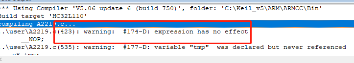 keil 调用 nop警告 174-Dexpression has no effect_warning: #174-d: expression ...