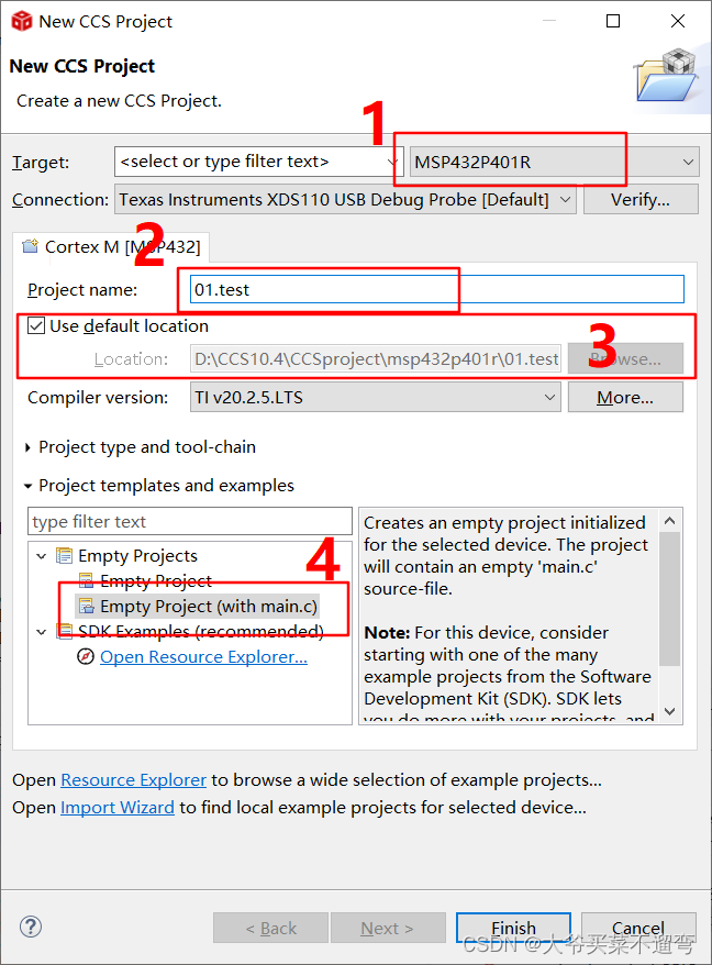 【CCS+MSP432】在New CCS Project 里没有DriverLib examples（带库的工程）的情况下新建普通工程并加入drivelib（标准库函数），以及遇到的问题与解决 ...