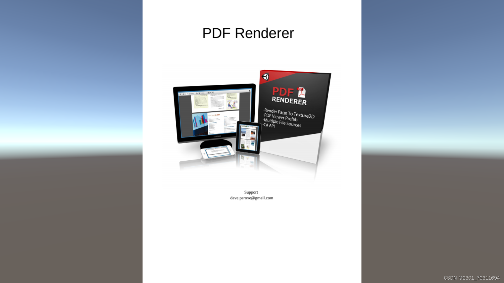 Unity 基于paroxe Pdfrenderer 实现pcwebgl 平台pdf 读取显示及下载pdf Renderer 下载 Csdn博客