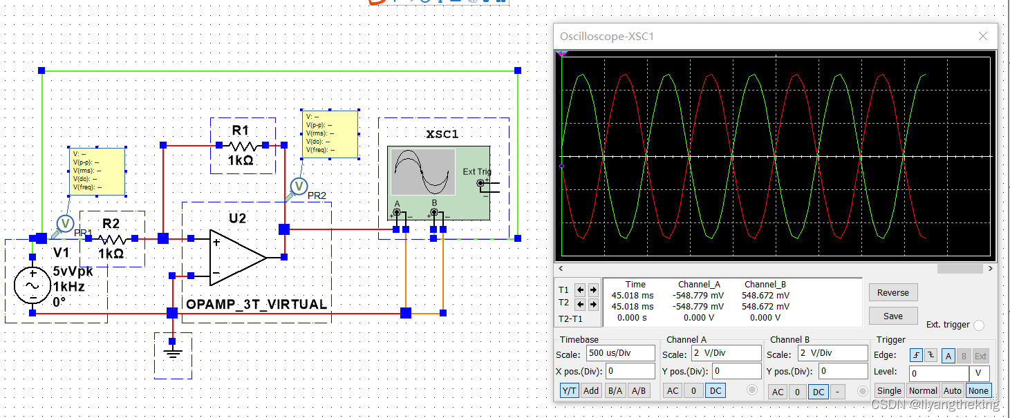 Multisim: Inverting Amplifier Simulation_inverting amplifier 在multisim ...