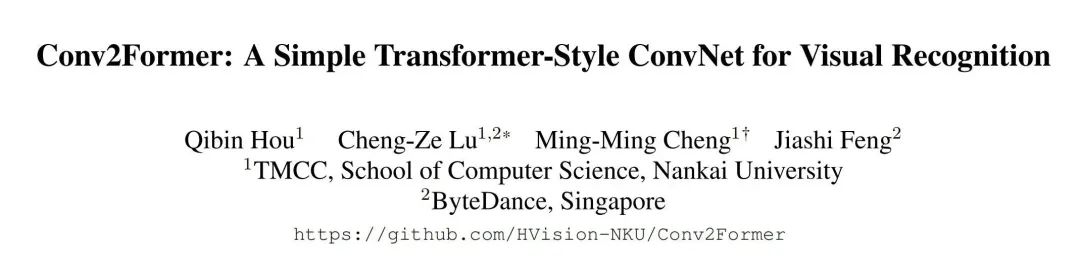 超越convnext!conv2former:用于视觉识别的transformer风格的convnet Csdn博客