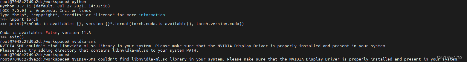 Docker: Please also try adding directory that contains libnvidia-ml.so to your system PATH.-CSDN博客