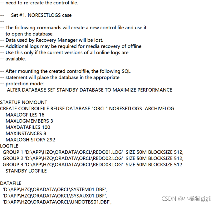 控制文件的备份和db_name的修改_alter database backup controlfile to trace as-CSDN博客