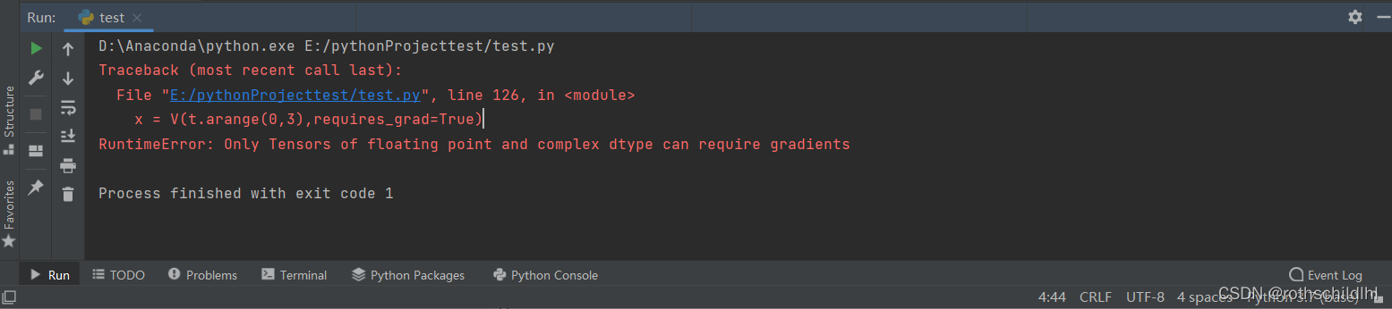 Only Tensors of floating point and complex dtype can require gradients问题解决方案-CSDN博客