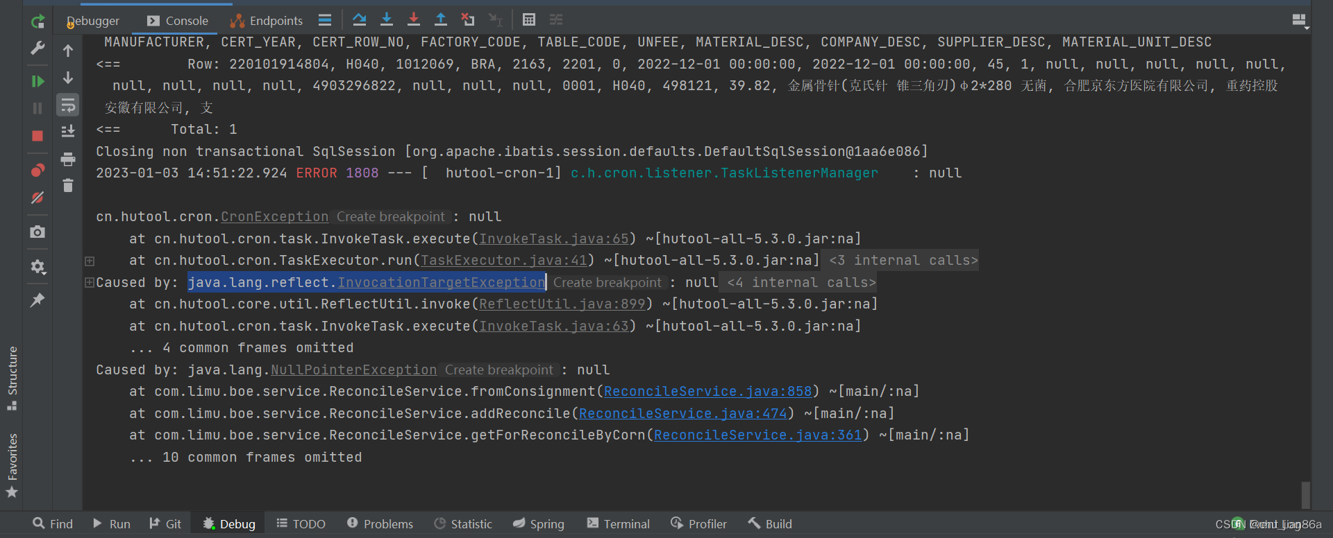 定时任务 java.lang.reflect.InvocationTargetException_cn.hutool.cron.cronexception: null-CSDN博客